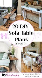 20 Free DIY Sofa Table Plans (Behind the Couch Table)