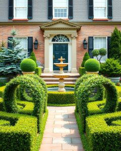 25 Elegant Front Yard Boxwood Design Ideas