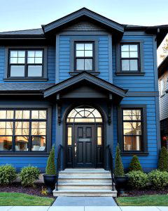 25 Blue House With Black Trim Ideas for a Striking Exterior