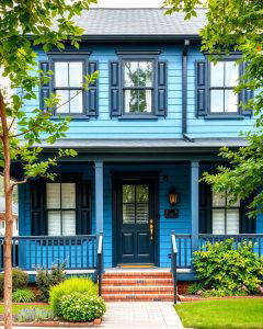 25 Blue House With Black Trim Ideas for a Striking Exterior