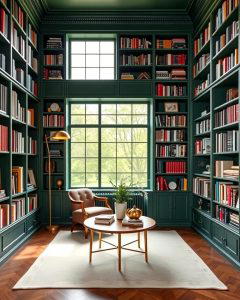 20 Dark Green Home Library Ideas and Inspiration