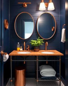 20 Navy Blue Powder Room Ideas for a Chic Look