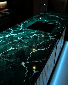 20 Green Marble Countertop Design Ideas for Kitchens