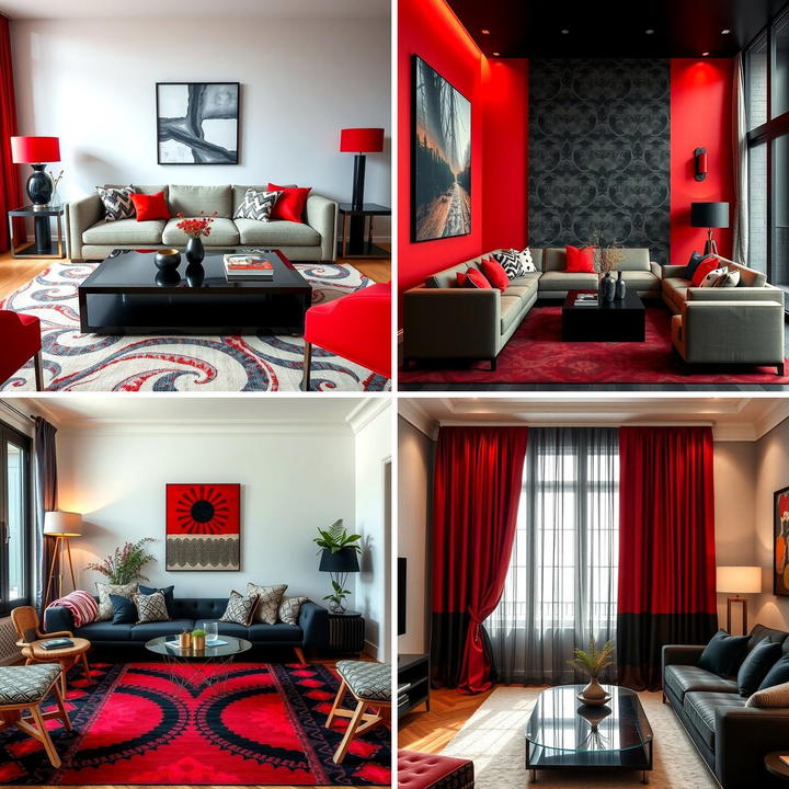 25 Black and Red Living Room Ideas for a Dramatic Look