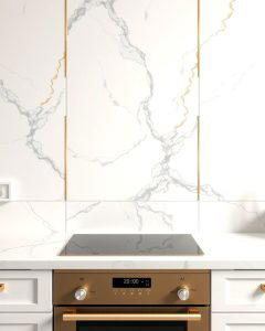 25 White and Gold Kitchen Backsplash Ideas for Elegance