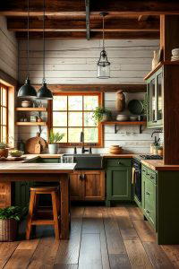 30 Olive Green Kitchen Designs for a Warm Cooking Space