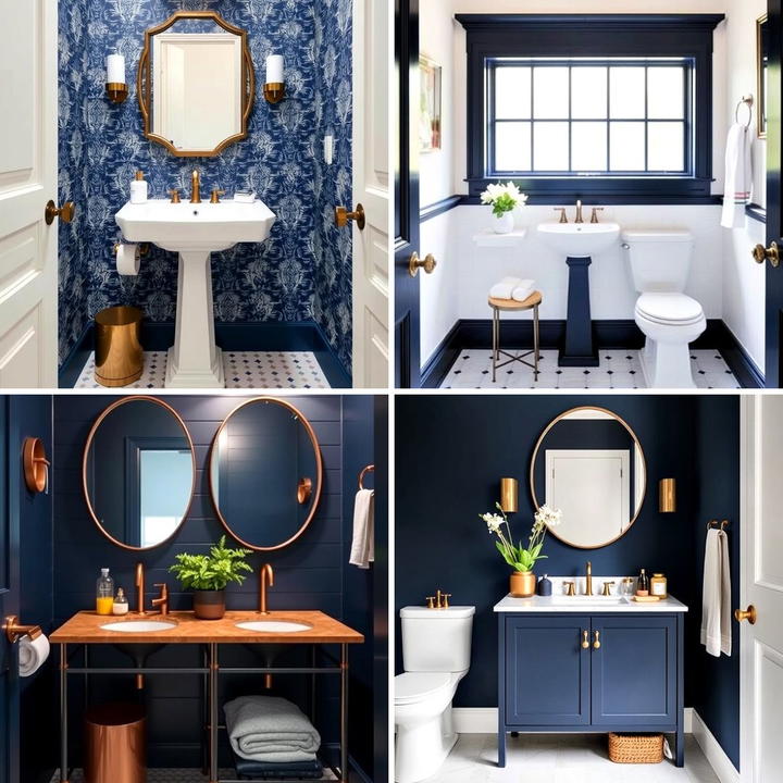 20 Navy Blue Powder Room Ideas for a Chic Look