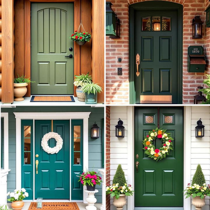 20 Stunning Dark Green Front Door Ideas for Curb Appeal