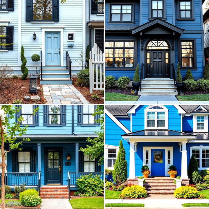 25 Blue House With Black Trim Ideas for a Striking Exterior