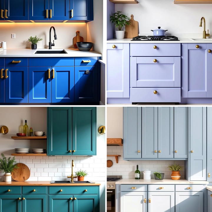 25 White Kitchen Cabinets With Blue Island Ideas