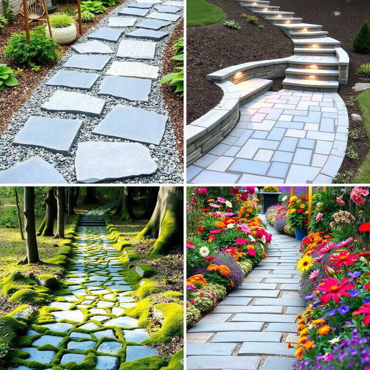 30 Creative Stepping Stone Walkway Garden Ideas