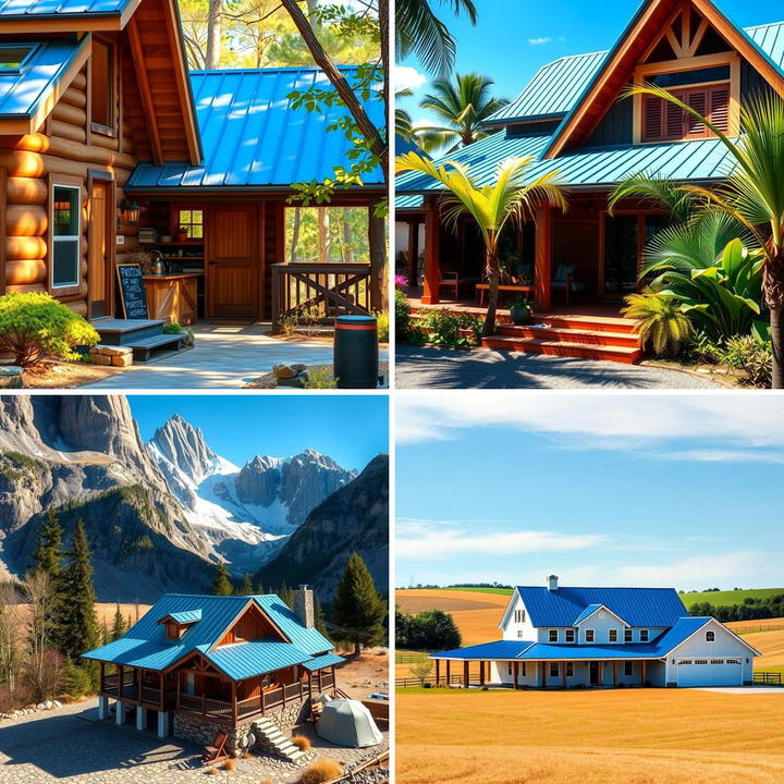 25 Houses With Blue Metal Roofs for Curb Appeal