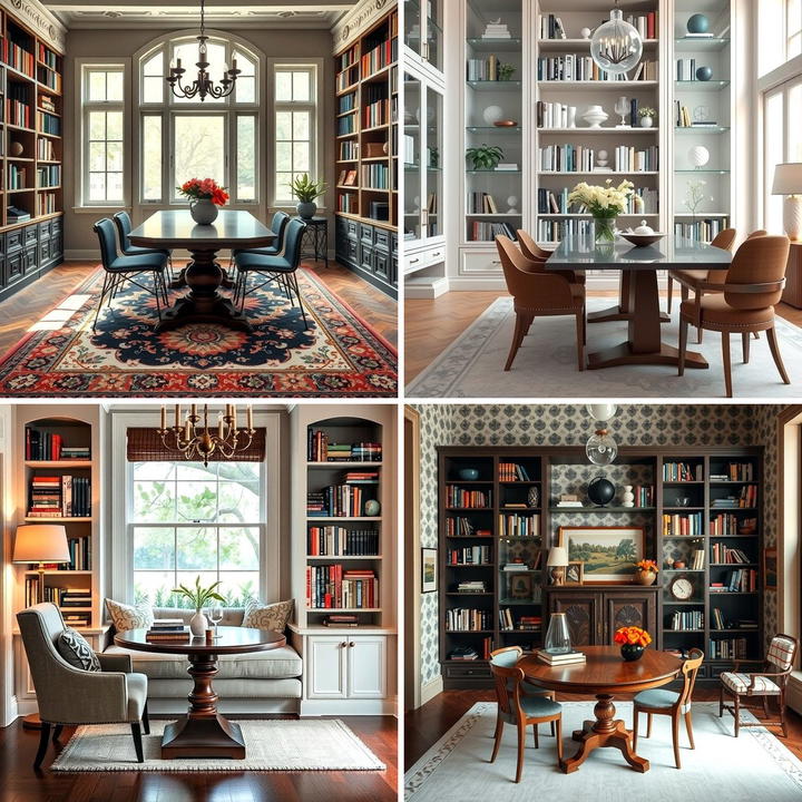 25 Library Dining Room Combo Ideas for Book Lovers