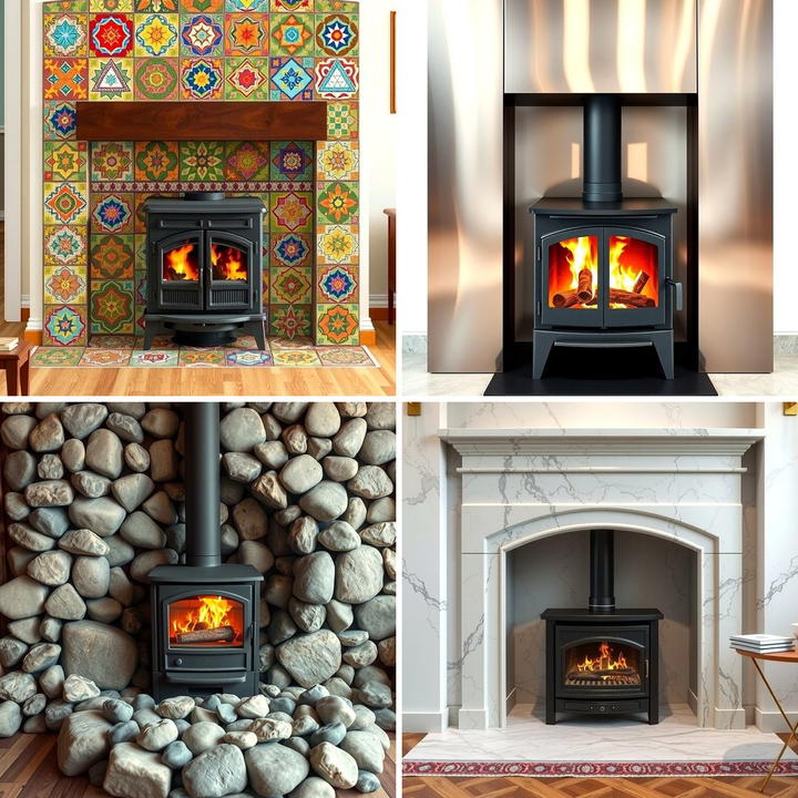 30 Cozy Wood Stove Surround Design Inspirations