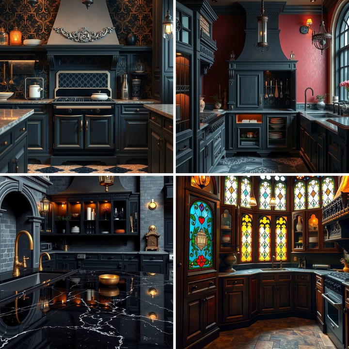 30 Gothic Kitchen Ideas for Dramatic Dark Aesthetic Spaces