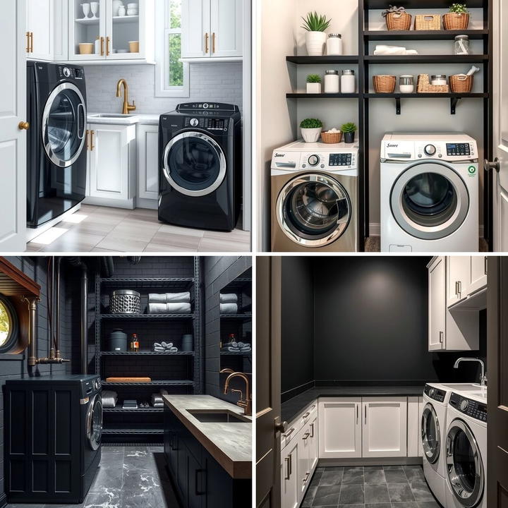 30 Stylish Black Laundry Room Ideas for a Modern Utility Space