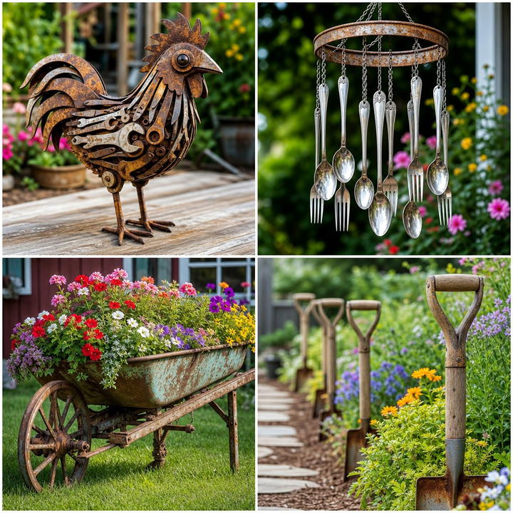 25 Reusing Old Things Ideas for Yard Art With Creative Flair