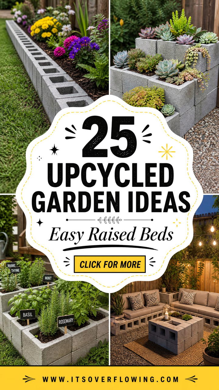 25 Upcycled Garden Ideas With Cinder Blocks for Easy Raised Beds