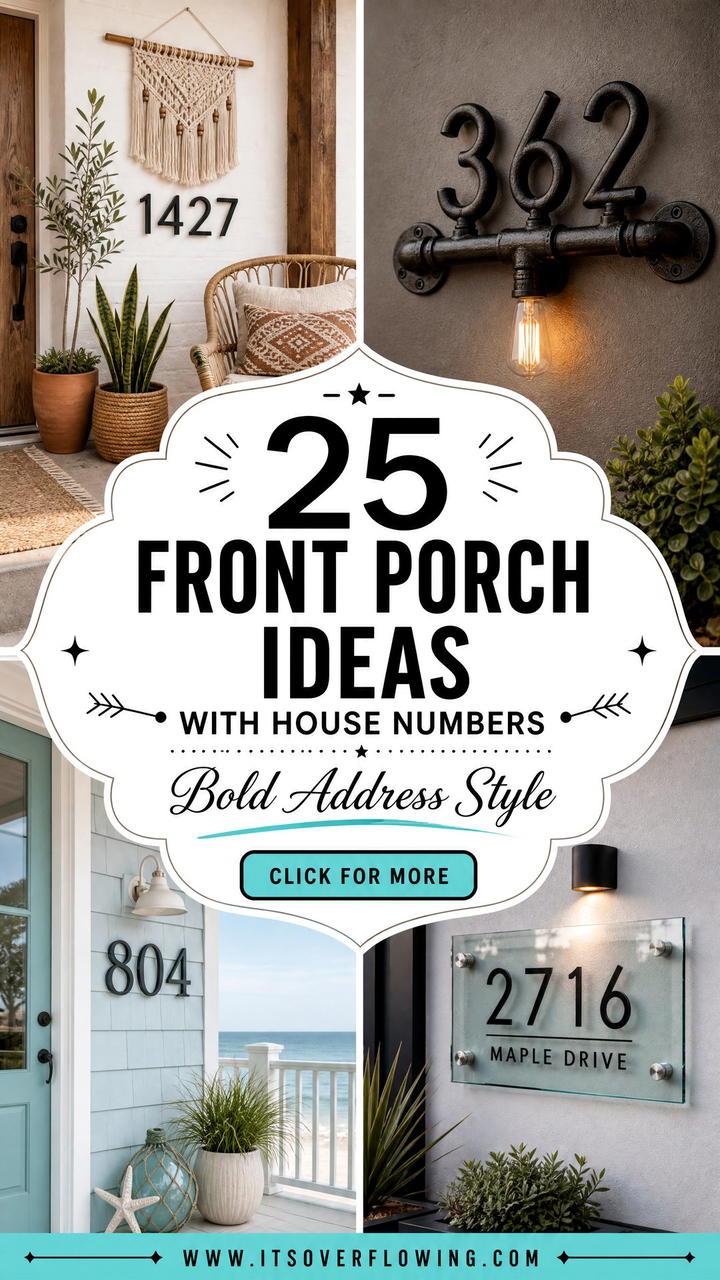 25 front porch ideas with house numbers for Bold Curb Appeal