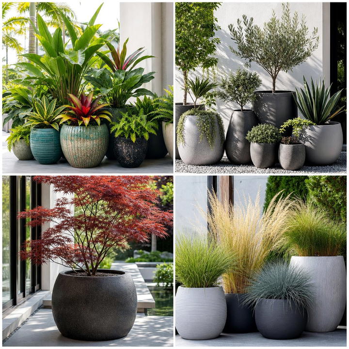 25 garden design ideas with container clusters: Stylish Pots