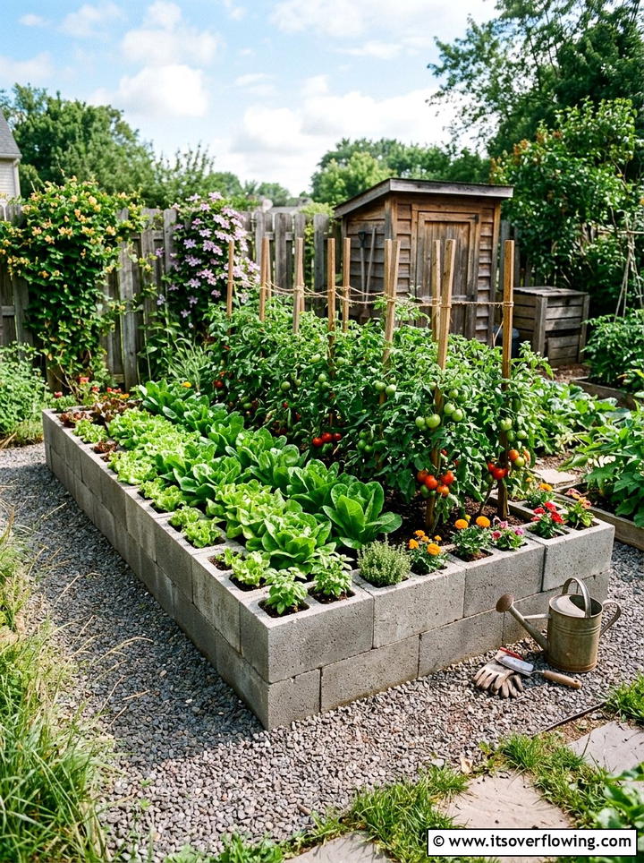 25 Upcycled Garden Ideas With Cinder Blocks for Easy Raised Beds
