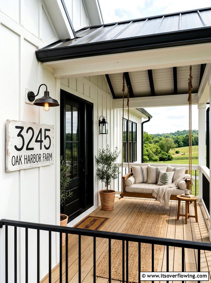 25 front porch ideas with house numbers for Bold Curb Appeal